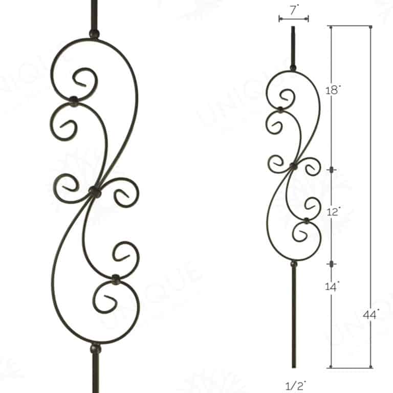 Large Scroll Baluster - Unique Wood Products
