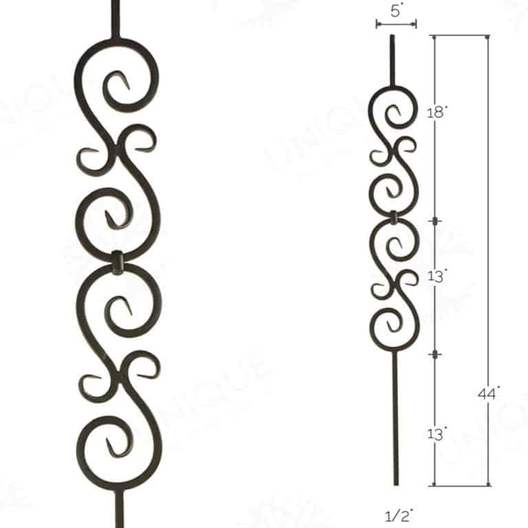 Double Scroll Baluster - Unique Wood Products