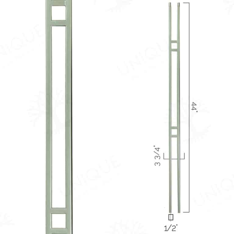 Skinny Square Panel 1/2" Baluster - Unique Wood Products