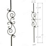 Three Piece Scroll Baluster - Unique Wood Products