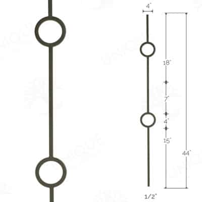 Double Ring Baluster - Unique Wood Products