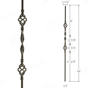 Single Ribbon Double Basket Baluster - Unique Wood Products