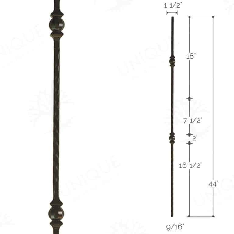 Double Forged Ball Baluster - Unique Wood Products