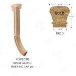 7076 Right Hand 2 Riser No Cap 90° - Unique Wood Products