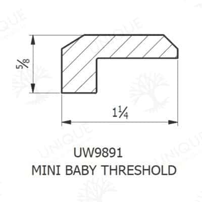 UW9891 Stain Graid Mini-Baby Threshold - Unique Wood Products