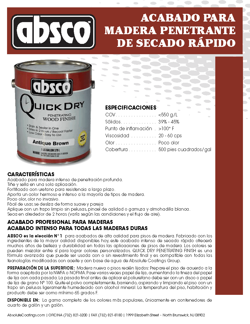 ABSCO GLOSS GRAND WOOD FLOOR FINISH - Unique Wood Products