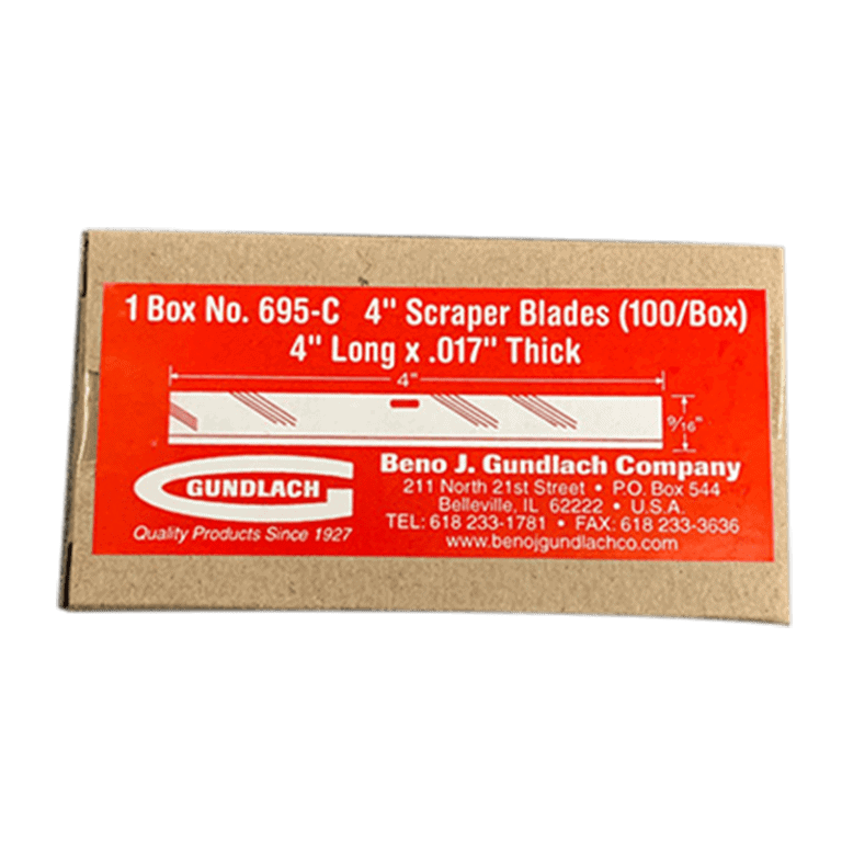 GUNDLACH-4" Scraper Blades (100/Box) - Unique Wood Products